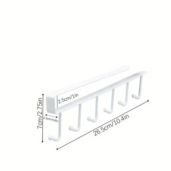 Kitchen | 1pc Under The Kitchen Cabinet Cup Holder Storage Rack Whooks ...